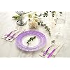 Amazon.com: FOMOICA Purple Plastic Plates and Purple Silver Silverware ...