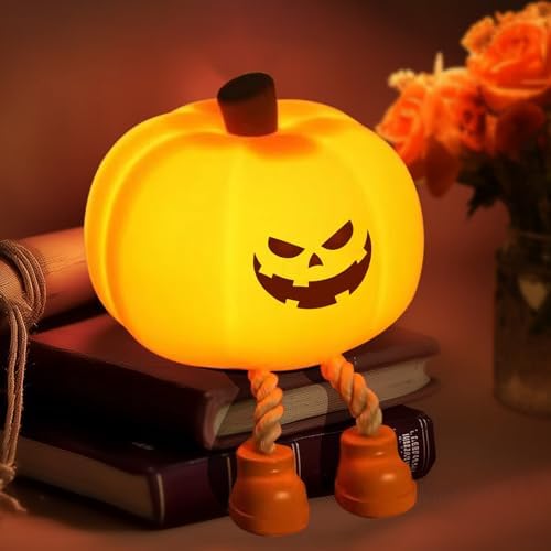 Evil Smile Pumpkin Night Light, Cute Halloween Decor, Led Squishy ...