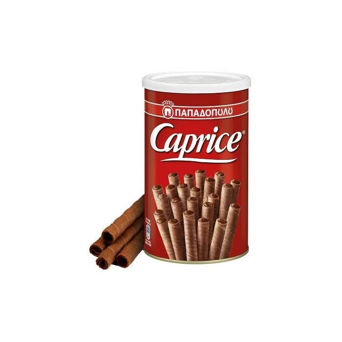 Buy Papadopoulos Caprice Hazelnut cream filled rolled wafers (Two Pack ...