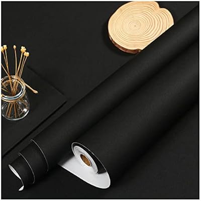 Buy Osecage Matte Black Contact Paper 15.7" x118" Black Wallpaper Self ...