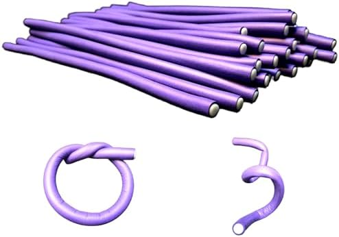 Amazon.com : MEYIART 30 Pcs 9.45'' Purple Flexible Curling Rods Twist ...