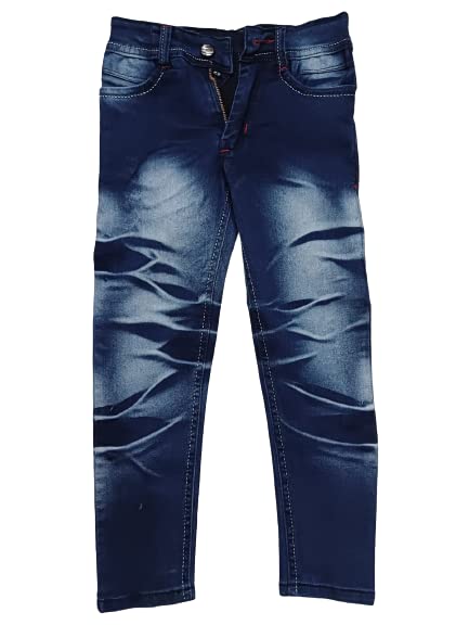 Buy Aleyah Textiles Boy's Slim Fit Washed Denim Jeans Stretch (AT-KB ...