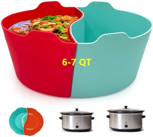 Amazon.com: Silicone Slow Cooker Divider Liner fit CrockPot 6QT 7QT ...