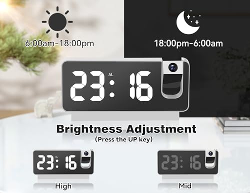 Snapklik.com : Projection Alarm Clocks For Bedrooms,LED Digital Clock