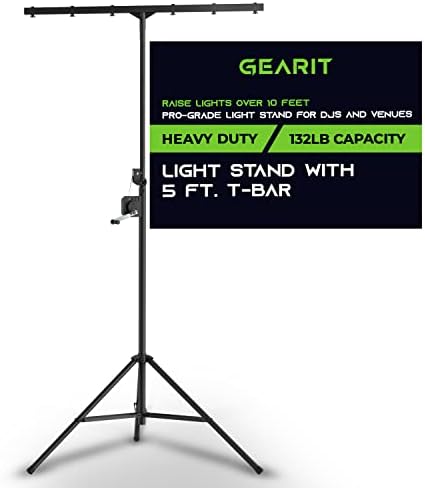 Amazon.com: GearIT LED Light Stand With 5 Ft. T-Bar for 6 PAR Lights ...