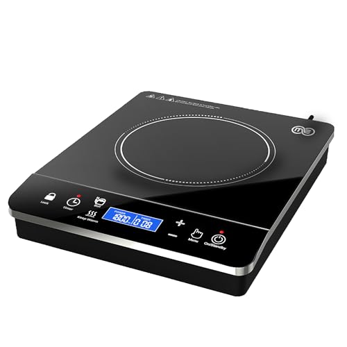 OMEO Portable Induction Cooktop, 1800 Watts Induction Burner with LCD ...
