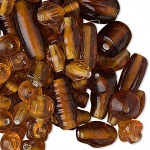 Amazon.com: Translucent amber color mixed shape beads, 7x4mm-21x11mm ...