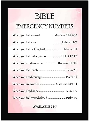 AR Creative Bible Emergency Numbers - Bible Verse Wall Photo Framed ...
