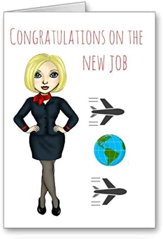Air Hostess Steward Cabin Crew Card Congratulations On Your New Job ...