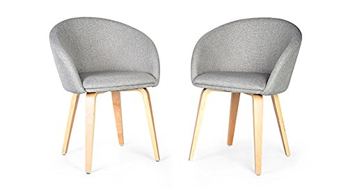 Urban Ladder Meryl Lounge Chair - Set of 2 (Colour : Light Grey ...