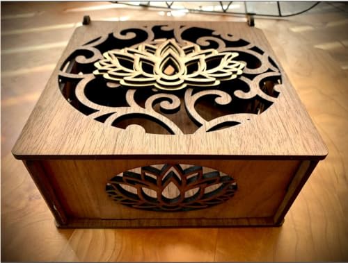 Amazon.com: Handcrafted Walnut Wood Lotus Flower Box - Elegant Keepsake ...