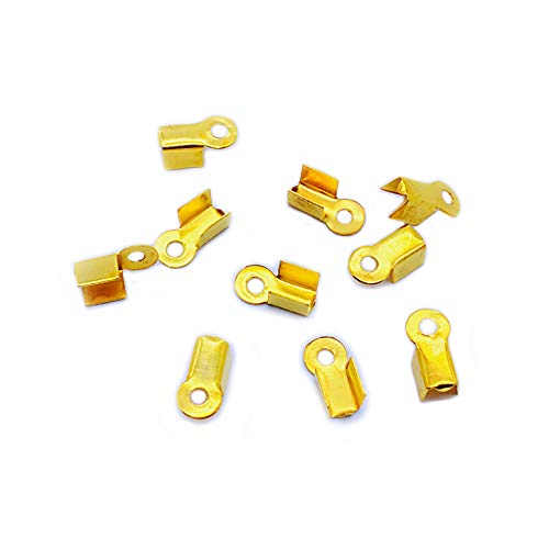 Buy 300 Pcs 4x8.5mm Folding Crimp Cord Ropes Ends Tips Terminators for ...