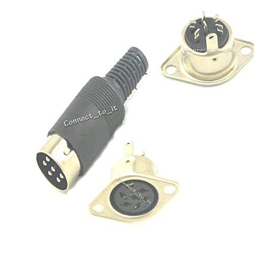 10 Pieces 6pin DIN Plug Male Connector & 6Pin DIN Plug to Female Jack 2 ...