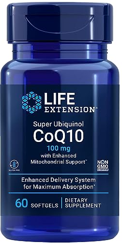 Life Extension, Super Ubiquinol, 100mg, Kaneka-Q10 with Shilajit, 60 ...