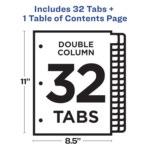 Snapklik.com : Avery Double Column 32 Tab Dividers For 3 Ring Binders ...
