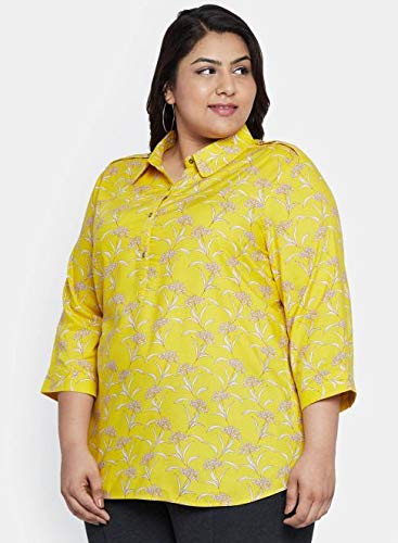 All Women's Regular fit Top (1001916724004_Lemon Yellow 3) : Amazon.in ...