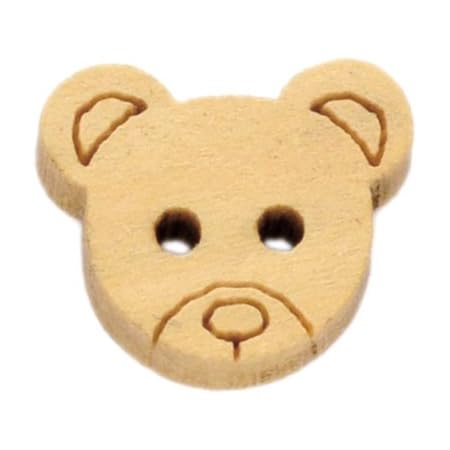Pack of 20 cute Teddy Bear Face Buttons, Wooden, for Sewing ...