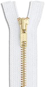 Amazon.com: 20 inch Metal Zipper White 20” Gold Brass Metal Heavy Duty ...
