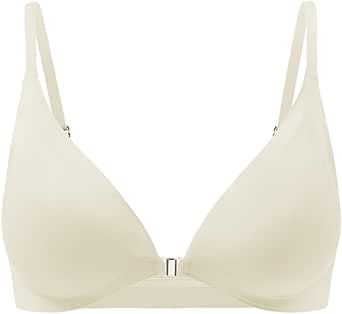 Jeserom Womens Seamless Triangle Bralettes Front Closure Deep V ...