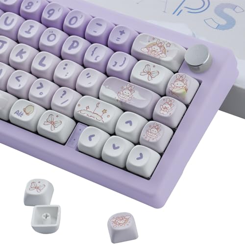 PBT Keycaps Custom Gradual Purple Keycaps Set 142 Keys Dye-Sublimation ...