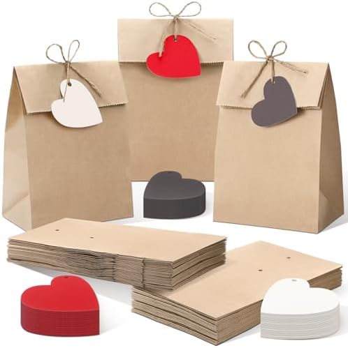 Amazon.com: Sinload 24 Set Valentines Paper Gift Bags Valentines Goodie ...
