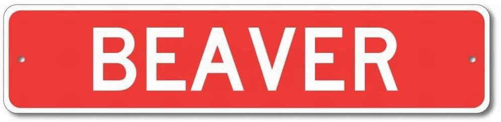 Amazon.com: Ufcell Tin Sign 6x16 Beaver Funny Street Sign Yard Bar Pub ...