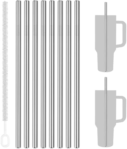 Amazon.com: NiHome 6-Pack Stainless Steel Smoothie/Milkshake Straws, 0. ...
