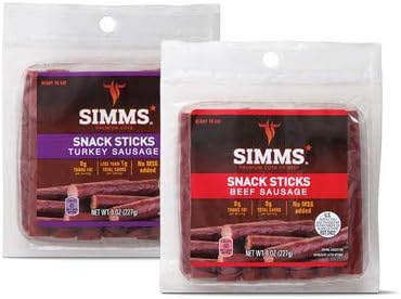 Amazon.com: Simms Premium Snacks Sticks Beef Sausage and Turkey Sausage ...