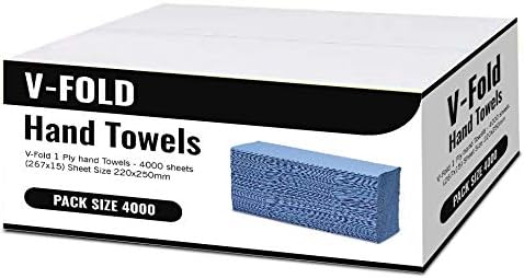 V Fold Interfold Paper Hand Towels Tissue Blue 1 Ply Z Fold Qty 4000 ...