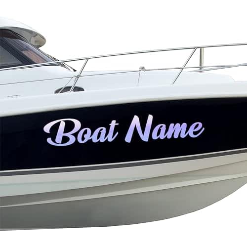 Amazon.com: Glitter Chrome Personalized Boat Name Vinyl Decal Custom ...