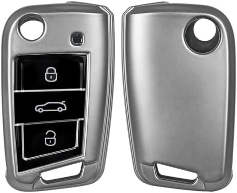 Keyzone Gunmetal Grey TPU Key Cover for Volkswagen Virtus, Taigun ...