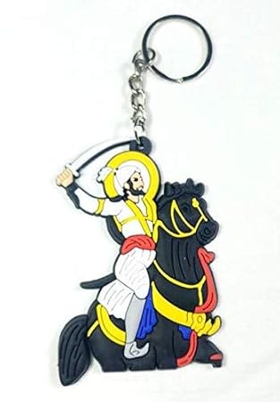 Buy MJ Ragav Single Sided Shivaji Maharaj Rubber Keychain for Bike, Car ...