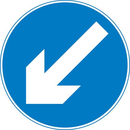 Safety Circular Mandatory Sign For Compulsory Keep Left : Amazon.in ...