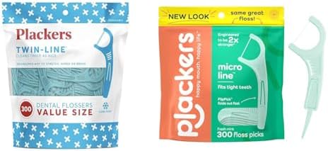 Amazon.com : Plackers Twin-Line Dental Flossers, Cool Mint Flavor, Dual ...