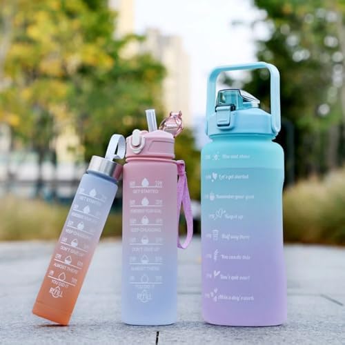 SBTs? Motivational Water Bottle With Straw 3 Pcs, 2000Ml 900Ml 300Ml Time Marker (Set-1-300Ml ...