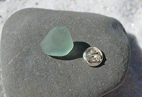 Amazon.com: Genuine Aqua Sea Glass Tie Tack: Clothing, Shoes & Jewelry