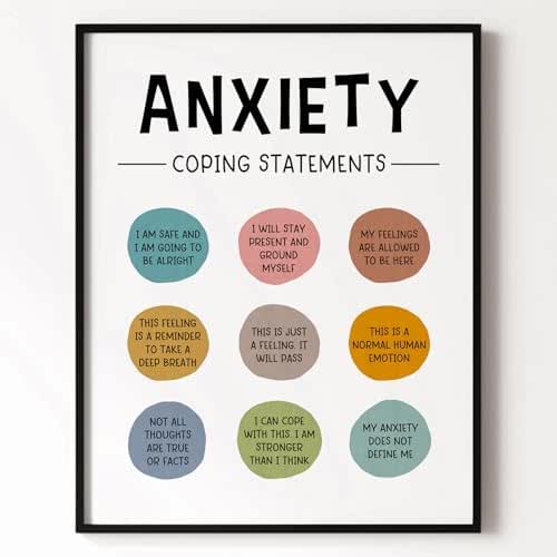 Amazon.com: Anxiety Coping Statements Art Print Anxiety Help Management ...