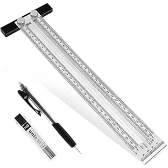 T‑Type Ruler 300mm Stainless Steel Scribing Rulers with Mechanical ...