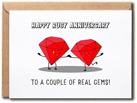 Amazon.com : VLPGifts Happy Ruby Anniversary Card - Ruby Card For ...