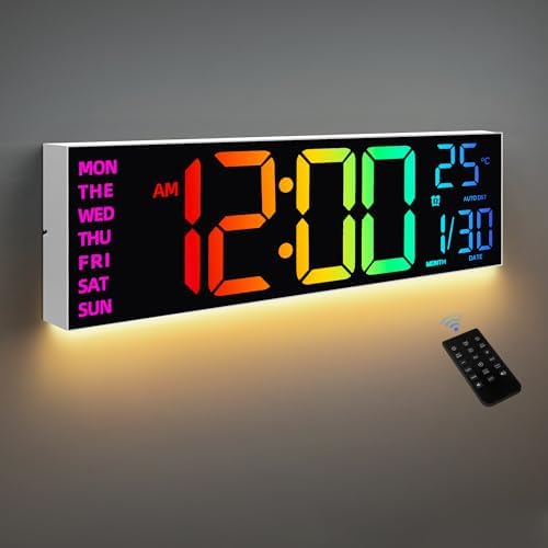 Large Digital LED Clock – Giant 8 Numeral Red LED Wall Clock with ...