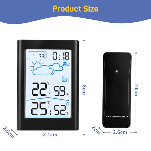 Weather Station, Wireless Thermometer Hygrometer Barometer Indoor ...