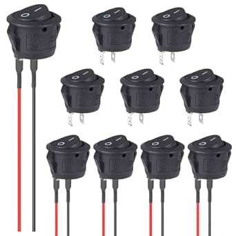 Amazon.com: VEXUNGA Round Rocker Switch 12V ON Off Switches Small Mini ...