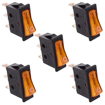 5 x Orange On-Off 110V illuminated Rocker Switch SPST 16A : Amazon.co ...