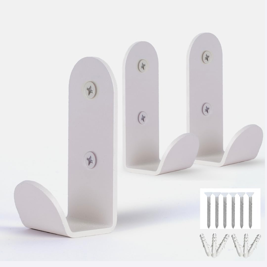 Amazon.com: ARTiLETTO Heavy-Duty White Wall Hooks for Hanging (Set of 3 ...