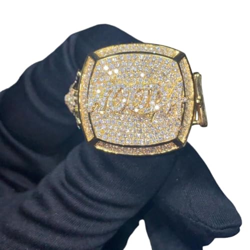 Amazon.com: icedout Customized Diamond Mens Championship Ring Initial ...
