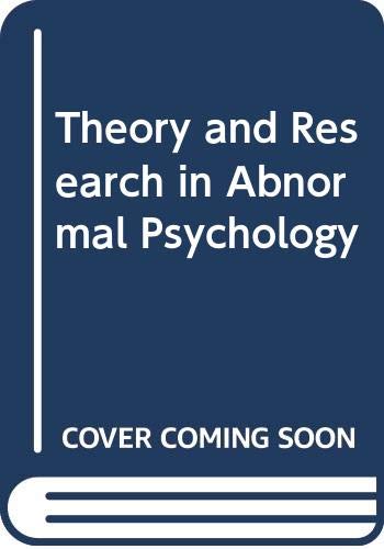 Amazon.com: Theory and research in abnormal psychology,: 9780030745607 ...
