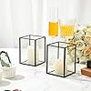 Amazon.com: Set of 6 Glass Hurricane Candle Holder Rectangular Candle ...