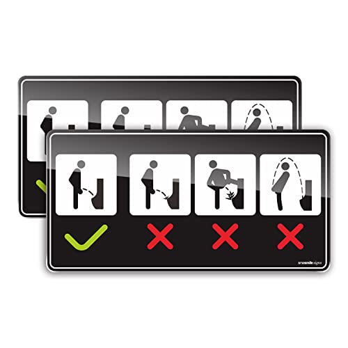 Snapklik.com : Funny Bathroom Signs 2 Pack 4 X 8 Premium Acrylic Urinal ...