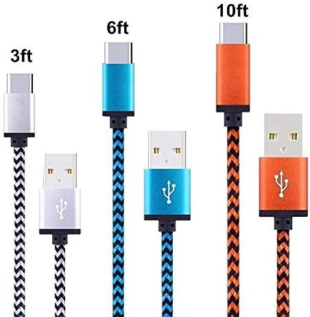 Amazon.com: USB Type C Cable,3 Pack 3FT/1M 6FT/2M 10FT/3M Type C Nylon ...