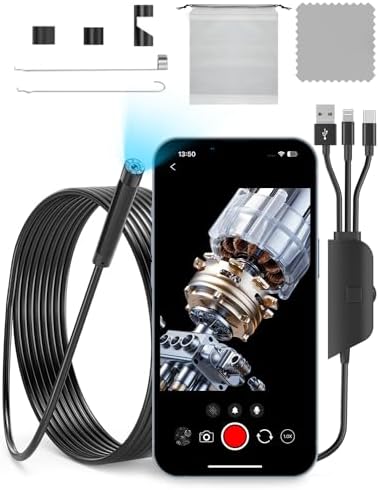 Amazon.com: Endoscope Camera with Light, 1920P Borescope Camera with 8 ...